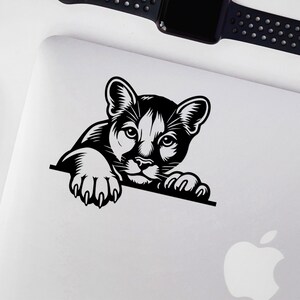Peeking Puma Head | Feline Vector Graphic Laser File Silhouette Clip ...