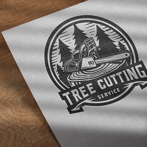 Professional Tree Cutting Service Logo Design- Chainsaw - SVG, PNG, Dxf ...