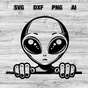Peeking Alien Head | Alien Vector Graphic Laser File Silhouette Clip ...