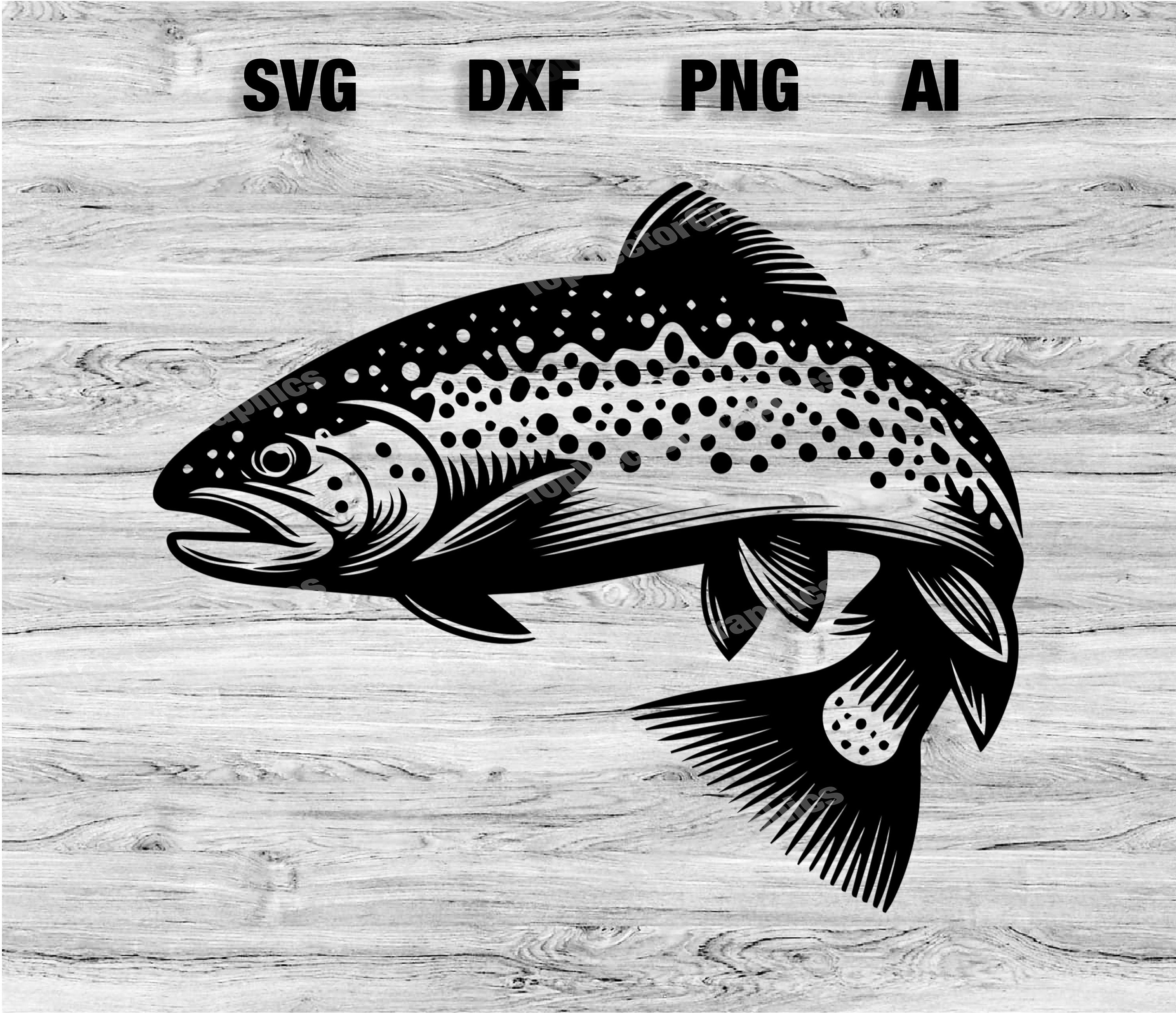 Rainbow Trout Cut Files Rainbow Trout Fish Vector Graphic Silhouette ...