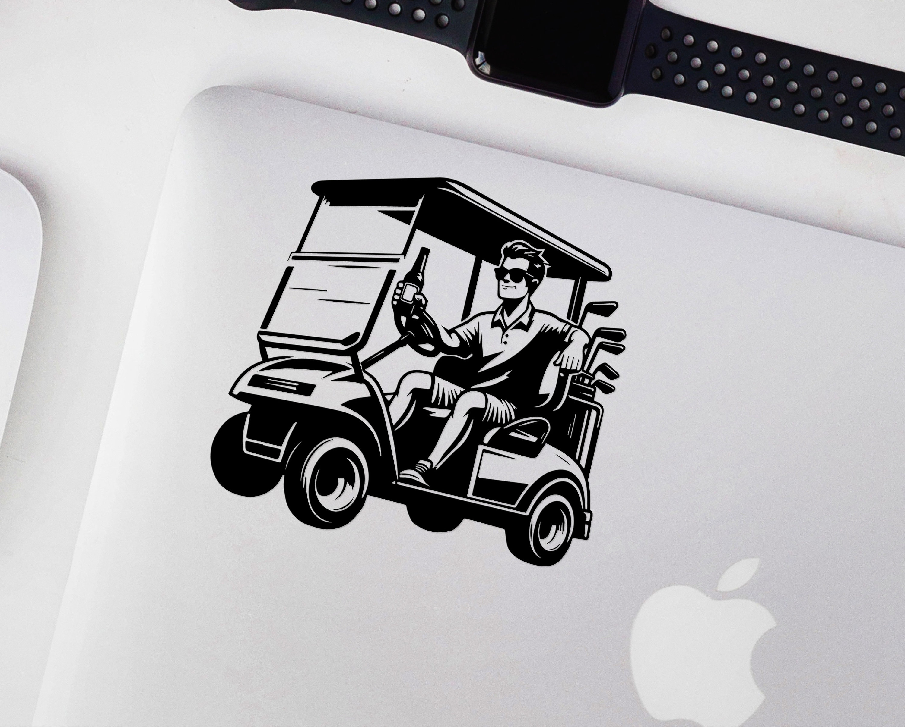 Golfer Drinking Beer Cut Files | Golf Cart Vector Silhouette, Cameo ...
