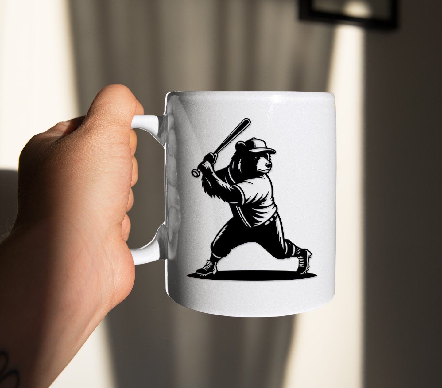 Bear Baseball Player Silhouette Cut Files Fun Bear Baseball Vector ...