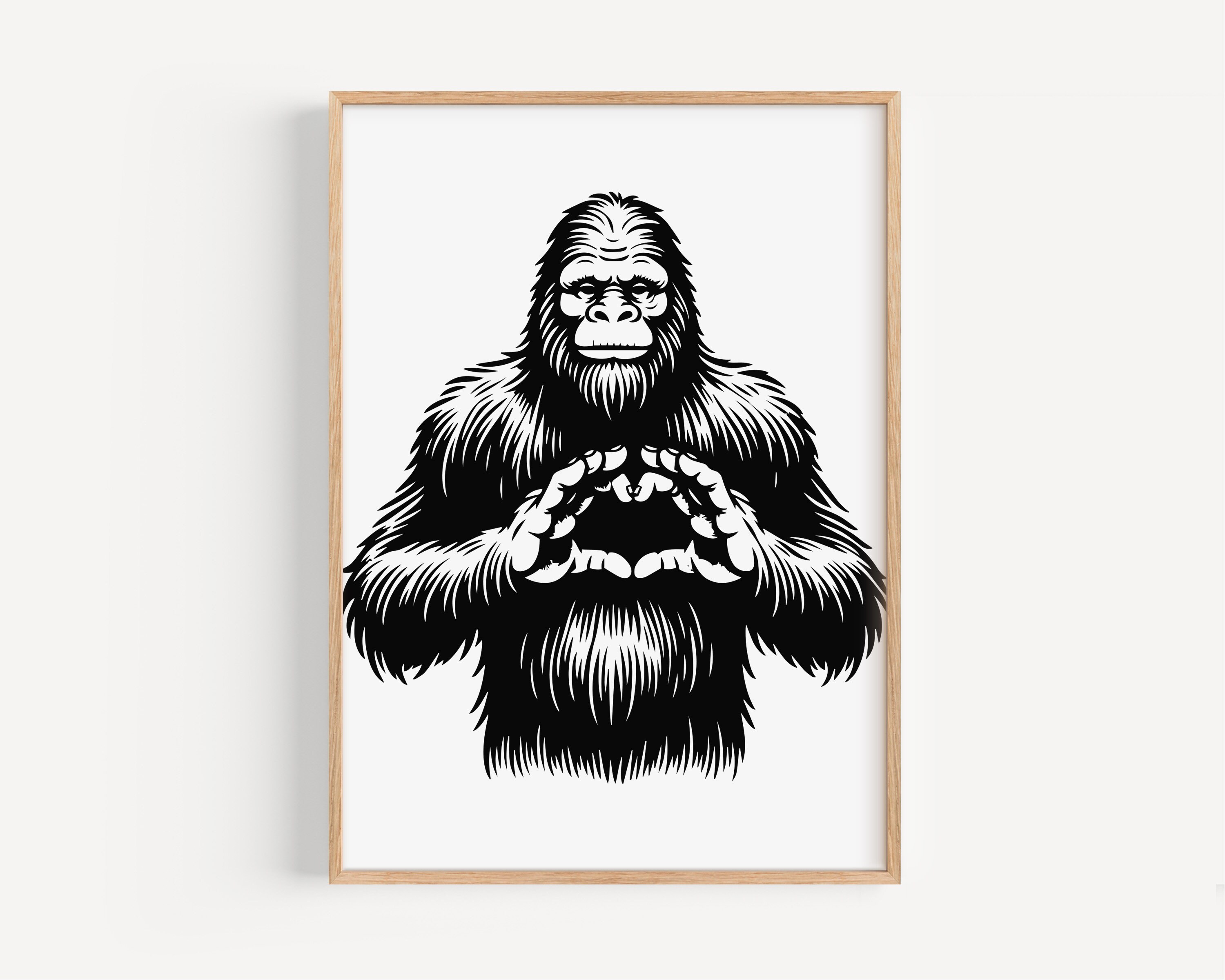 Bigfoot Heart Shape Cut Files | Bigfoot Vector Graphic Silhouette ...