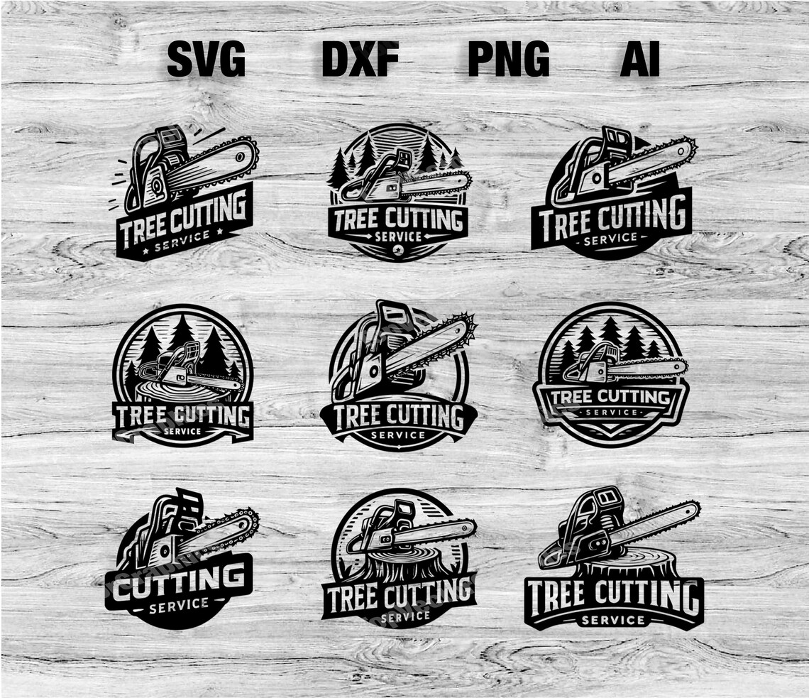 9 Professional Tree Cutting Service Logo Design - Chainsaw- SVG, PNG ...