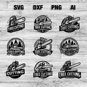 9 Professional Tree Cutting Service Logo Design - Chainsaw- SVG, PNG ...