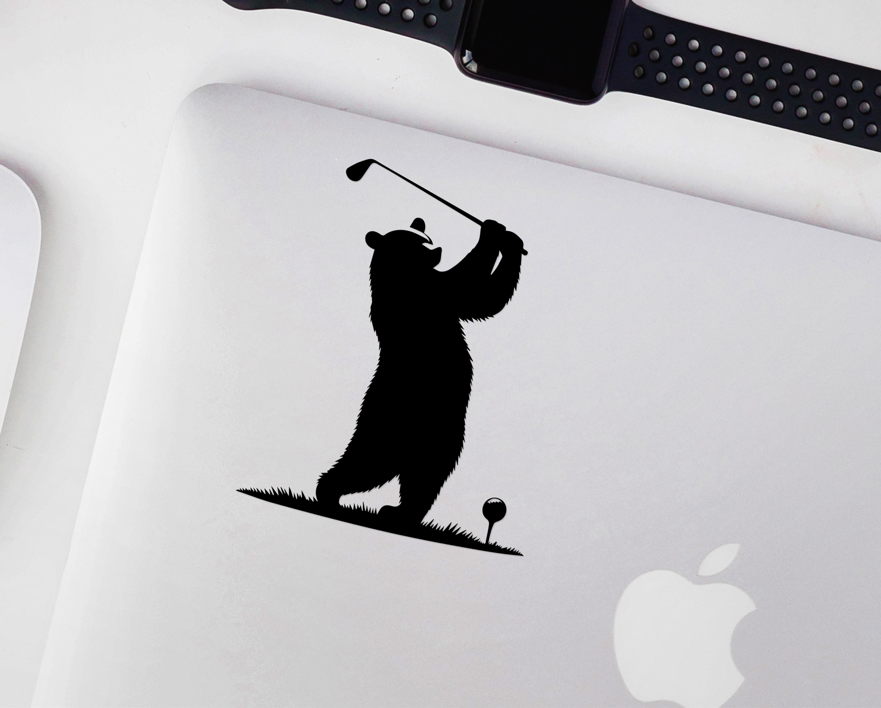 Bear Golfing Silhouette Cut Files | Fun Bear Golfer Vector Silhouette ...