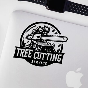 Professional Tree Cutting Service Logo Design- Chainsaw - SVG, PNG, Dxf ...