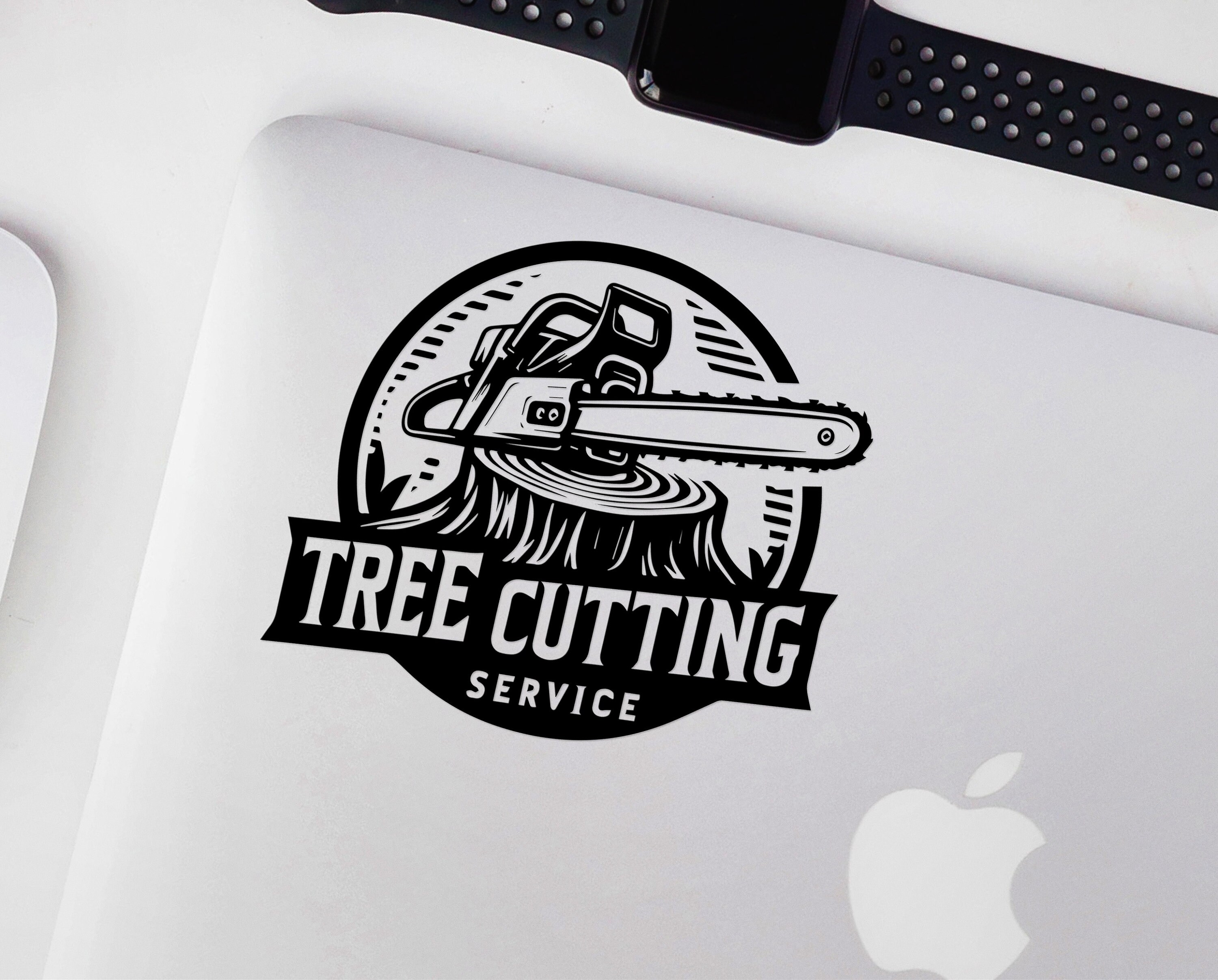 Professional Tree Cutting Service Logo Design- Chainsaw - SVG, PNG, Dxf ...