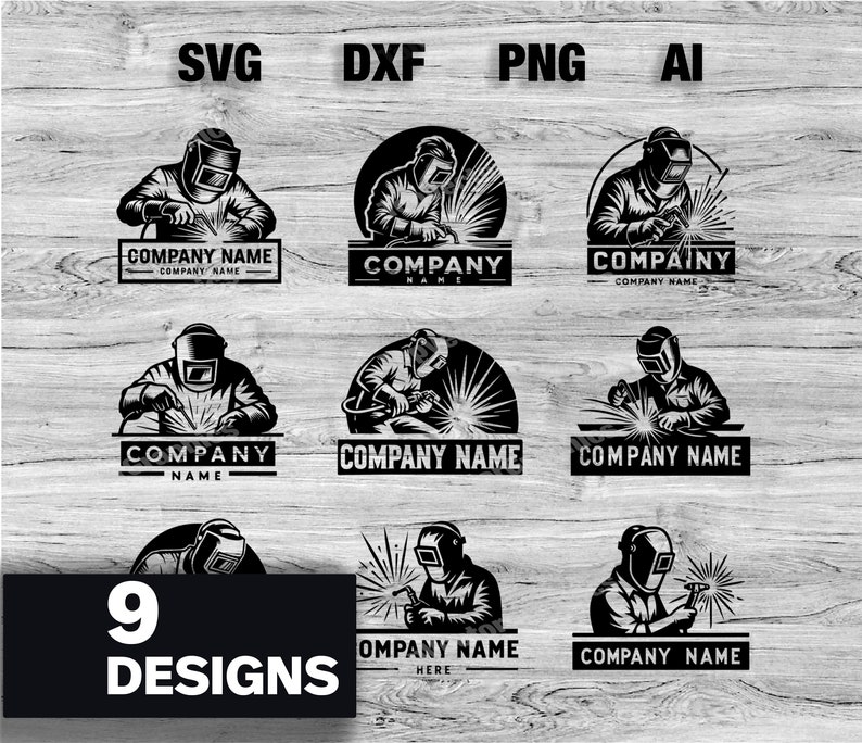 9 Professional Welder Service Logo Design - Welder- SVG, PNG, Dxf, AI ...