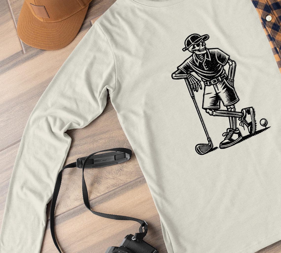 Skeleton Golf Vector Graphic for DIY Crafts and Projects | Skull ...