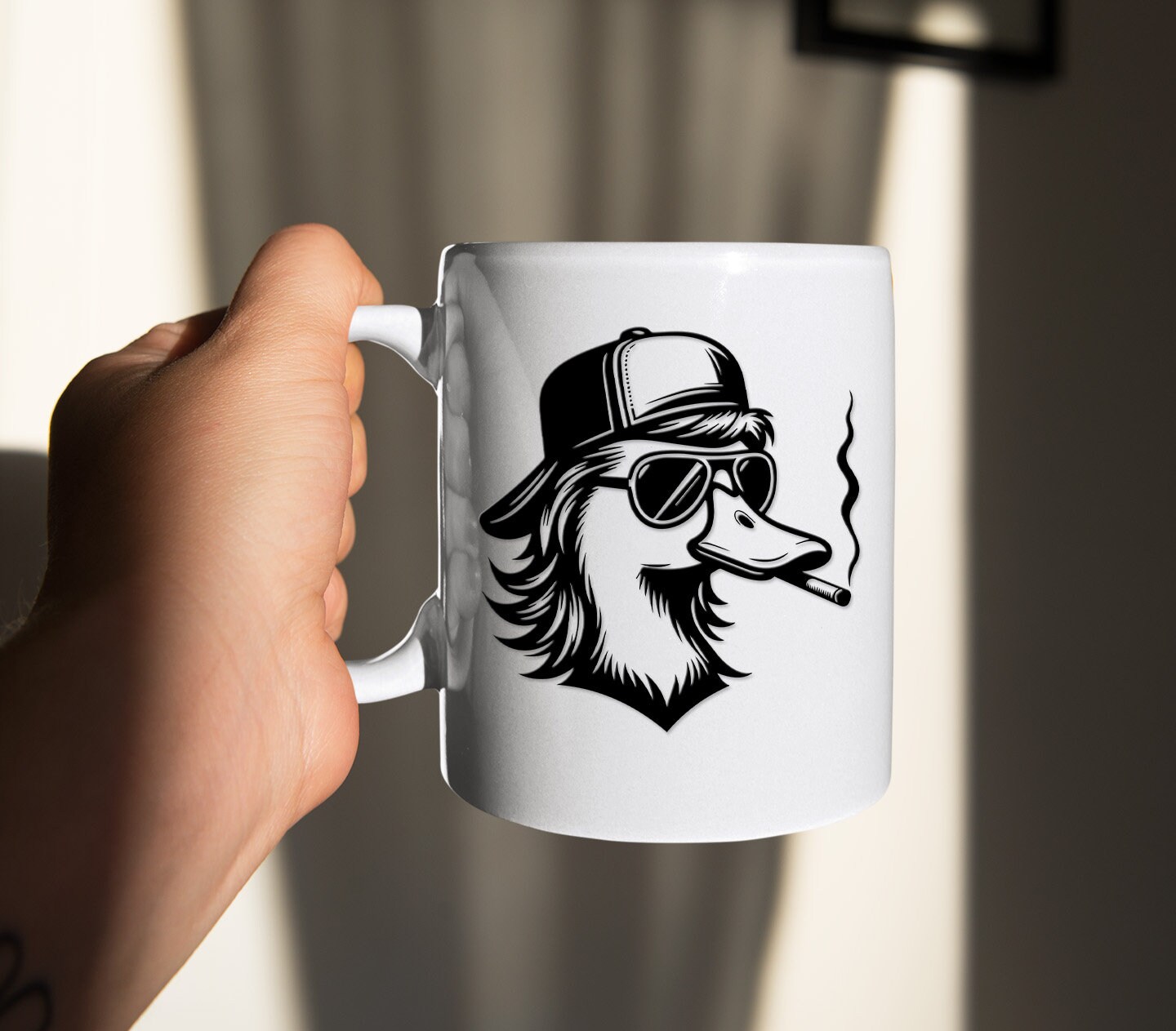 Duck Mullet With Sunglasses Smoking File | Mallard Duck Trucker Hat ...