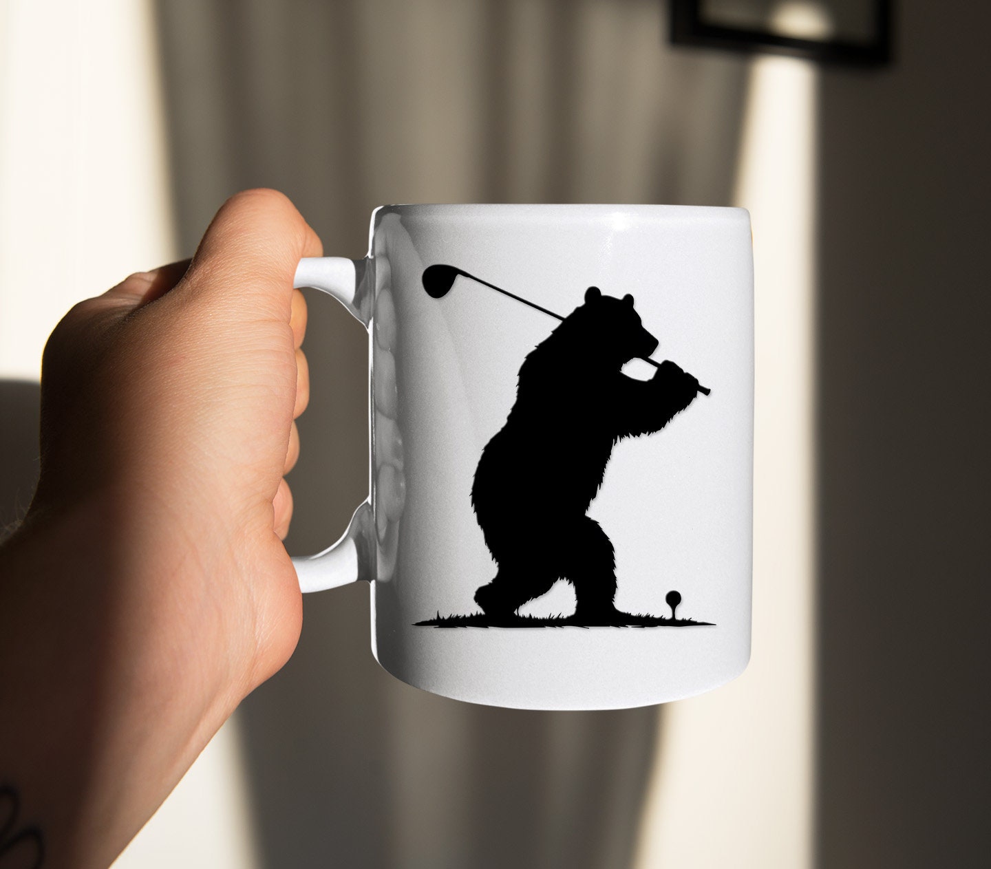 Bear Golfer Silhouette Cut Files | Fun Bear Golf Vector Silhouette ...
