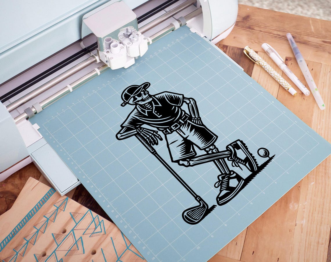 Skeleton Golf Vector Graphic for DIY Crafts and Projects | Skull ...