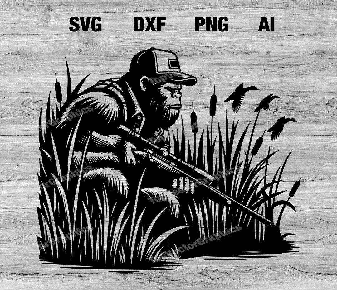 Bigfoot Duck Hunting Vector Graphic DIY Crafts and Projects | Bigfoot ...