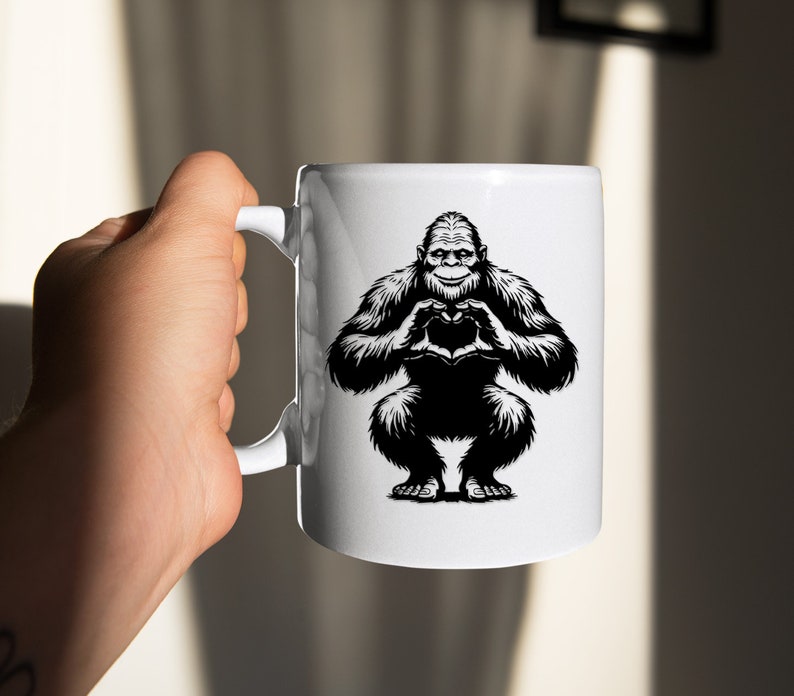 Bigfoot Heart Shape Cut Files | Bigfoot Vector Graphic Silhouette ...