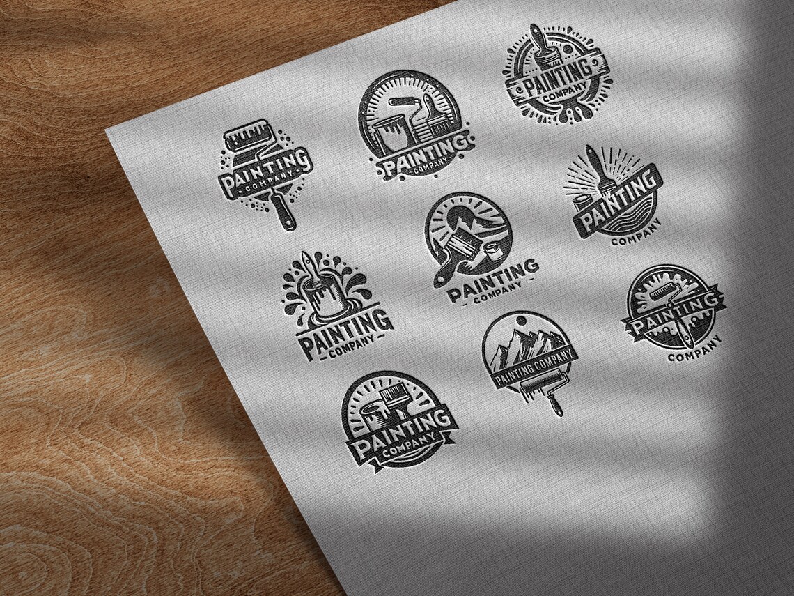 9 Professional Painting Company Logo Design - SVG, PNG, Dxf, AI Files ...