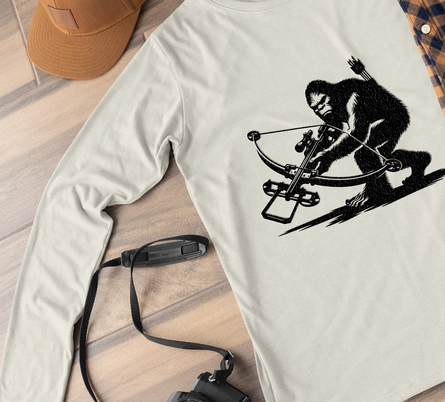 Bigfoot Crossbow Silhouette Cut Files | Fun Cross Bow Bigfoot Vector ...