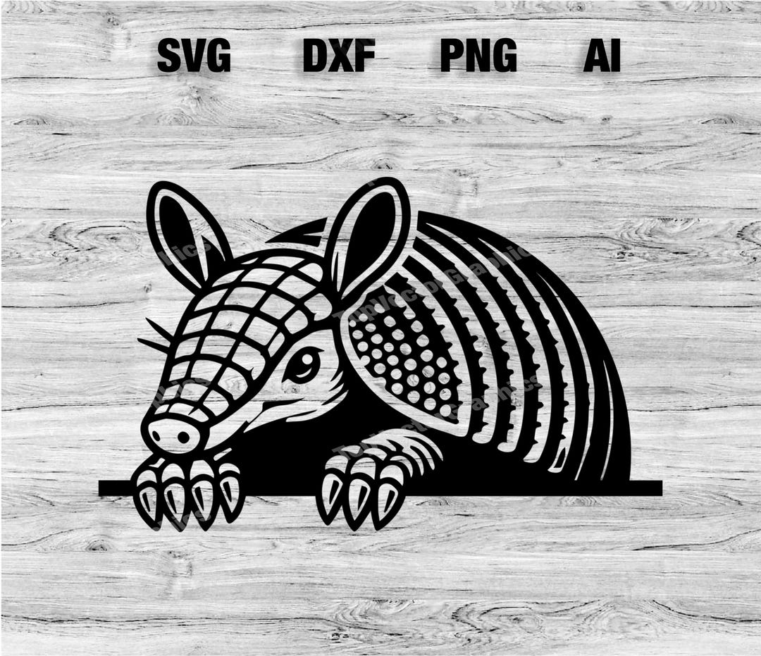 Peeking Armadillo Head | Armadillo Vector Graphic Laser File Silhouette ...