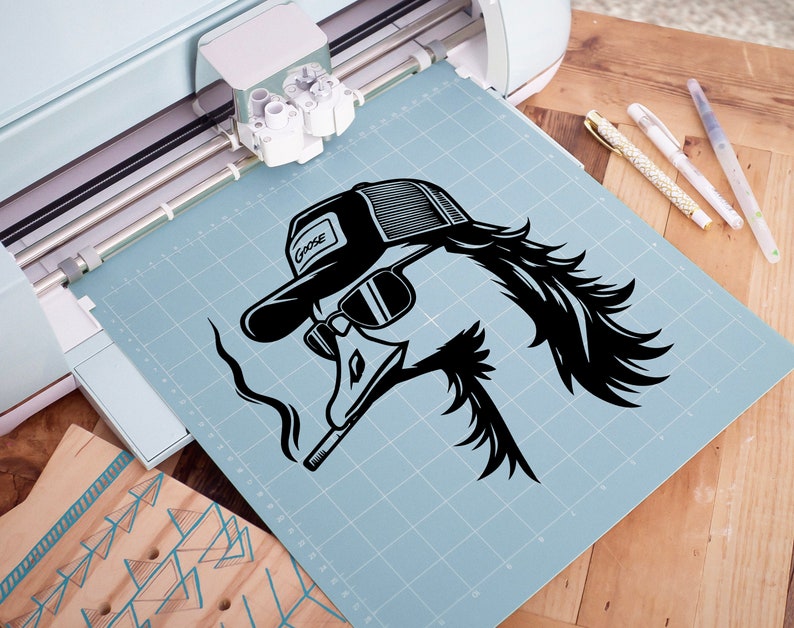 Goose Mullet With Sunglasses Smoking File Cool Goose Trucker Hat ...
