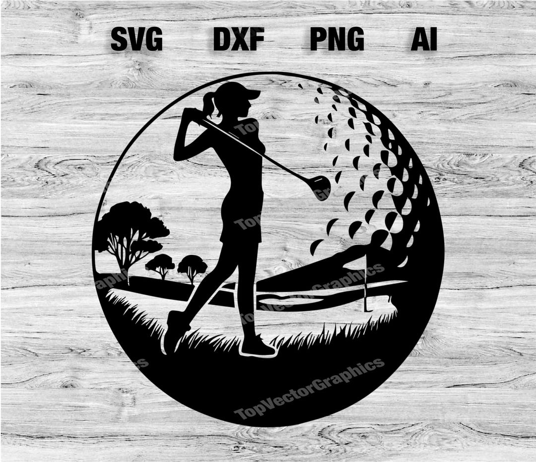 Female Golf Silhouette Svg, Golfer Svg, Golfing Design Svg, Golf Logo ...