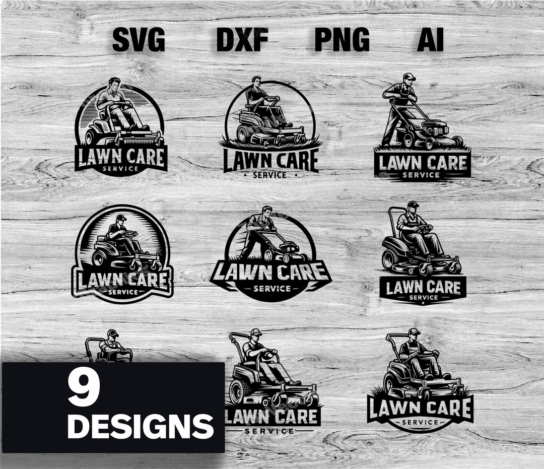 9 Professional Lawn Care & Landscaping Logo Design - SVG, PNG, Dxf, AI ...
