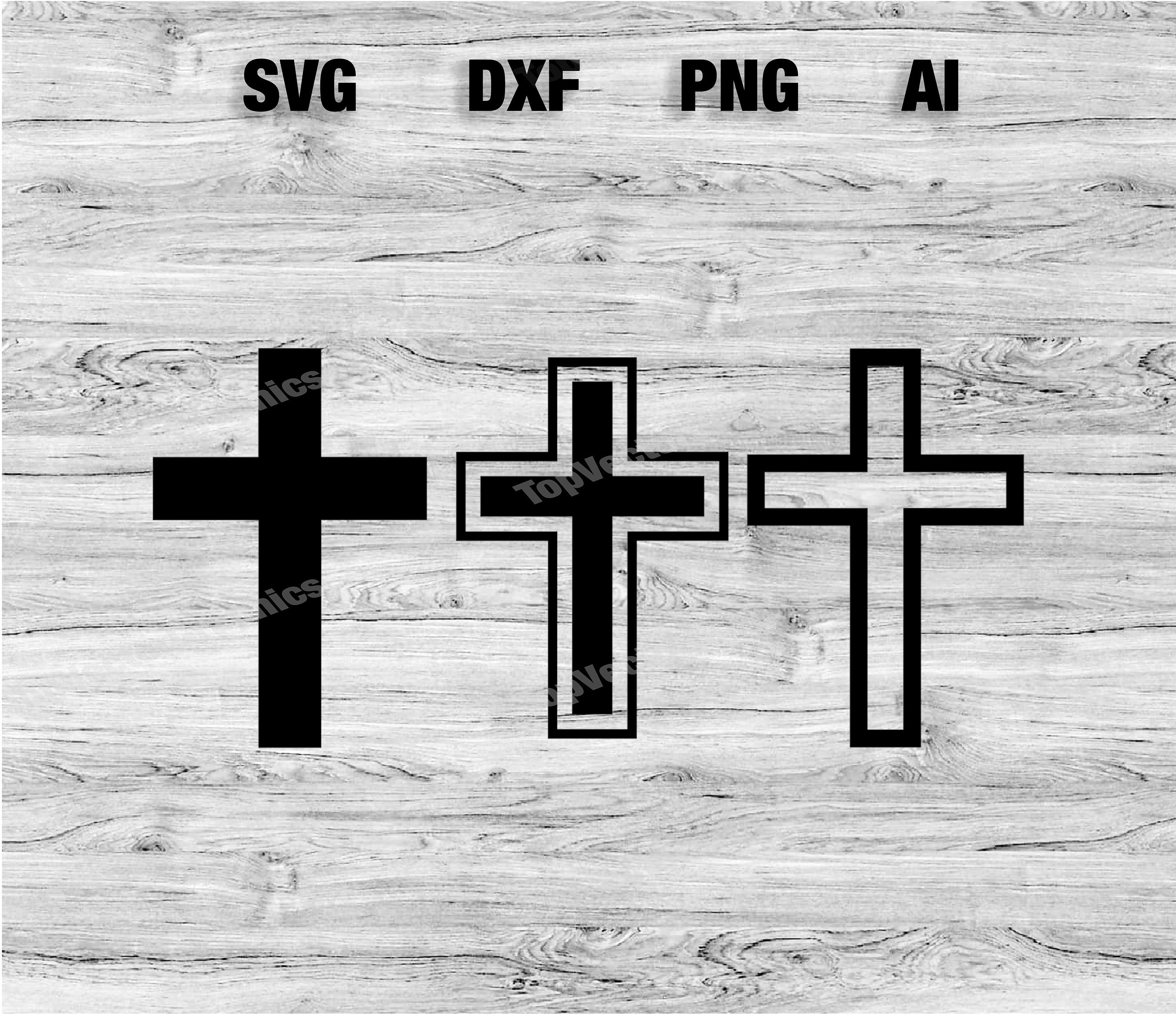 3 Cross Graphics DIY Crafts and Projects Cross Silhouette SVG, PNG, Dxf ...