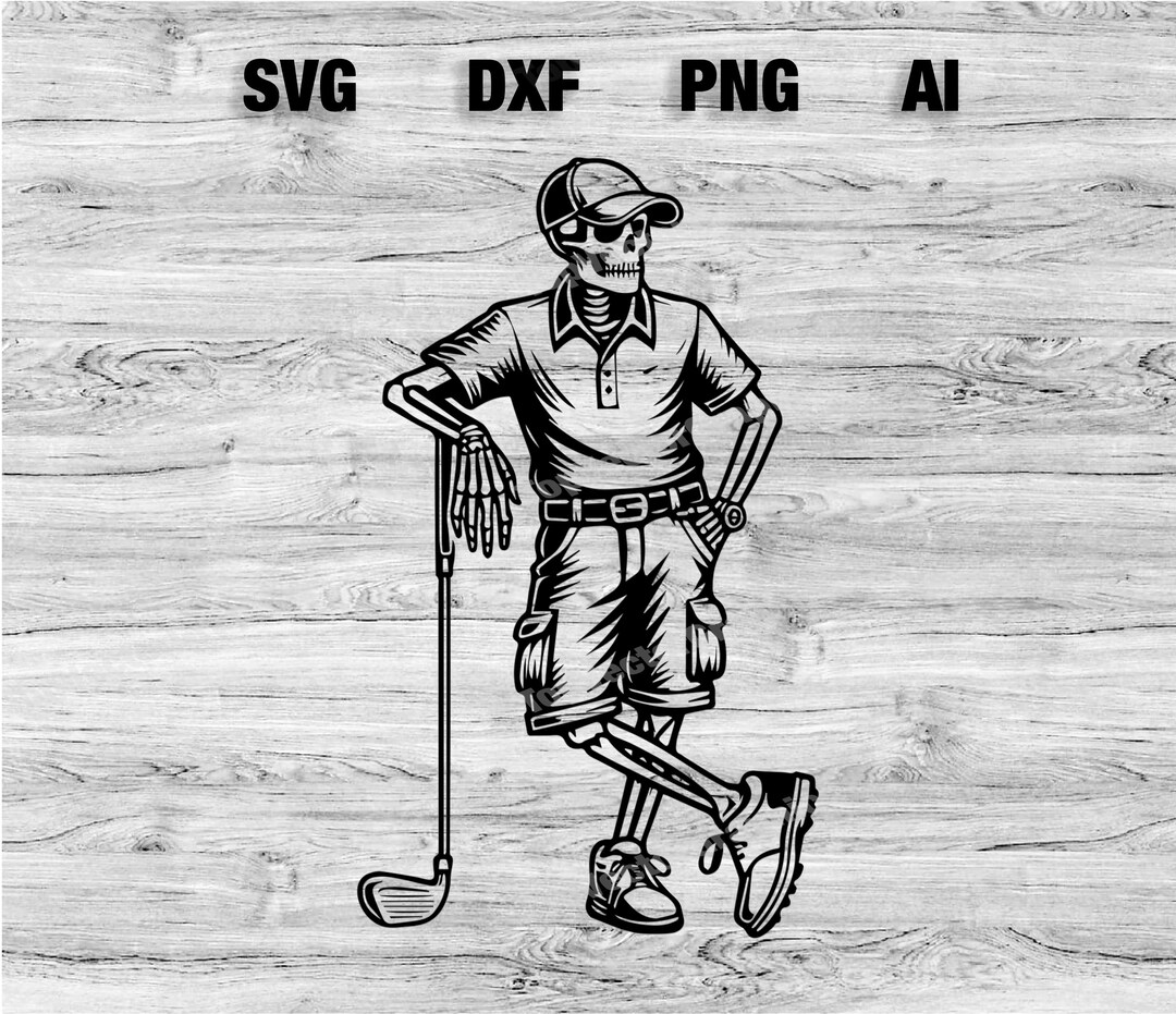 Skeleton Golf Vector Graphic for DIY Crafts and Projects | Skull ...