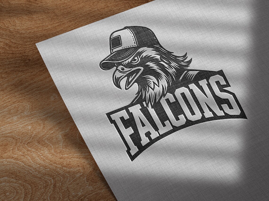 Falcon Baseball Logo SVG, PNG, Dxf, Ai File | Cool Falcon Bird Trucker ...