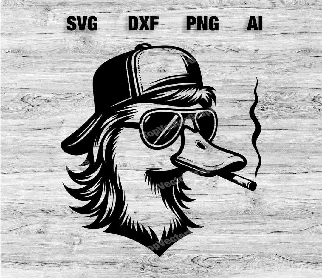 Duck Mullet With Sunglasses Smoking File | Mallard Duck Trucker Hat ...