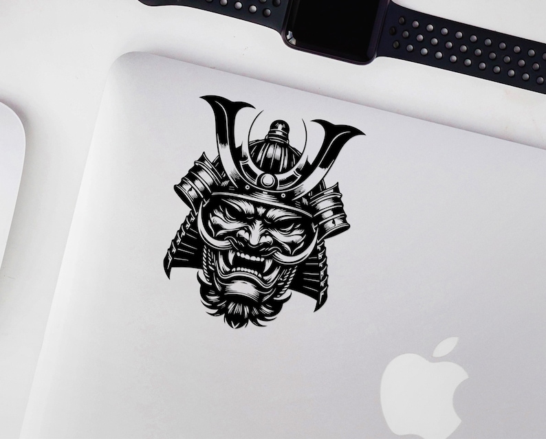 Vintage Samurai Face Mask Cut Files Samurai Mask Vector Silhouette ...