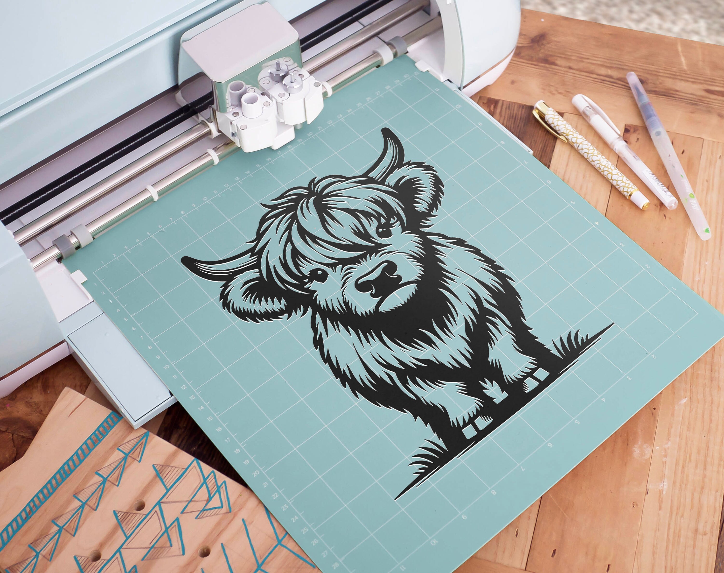 Cute Highlander Cow Vector Graphic for DIY Crafts and Projects ...