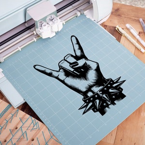 Punk Hand Rock and Roll Sign Cut Files | Rock and Roll Sign Vector ...