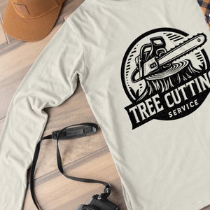 Professional Tree Cutting Service Logo Design- Chainsaw - SVG, PNG, Dxf ...