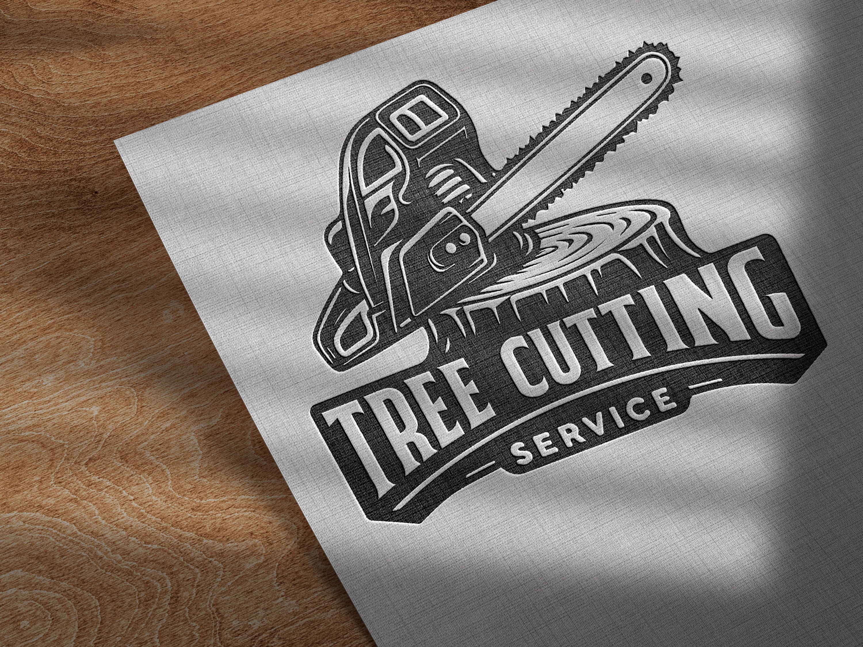 Professional Tree Cutting Service Logo Design- Chainsaw - SVG, PNG, Dxf ...