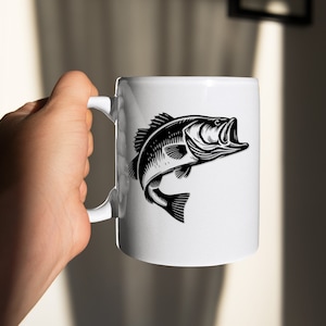 Large Mouth Bass Fish Cut File | Outdoor Fishing Graphic Wall Art ...