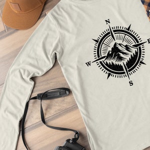 Compass Mountain Cut File | Outdoor Compass Rose Vector Graphic ...