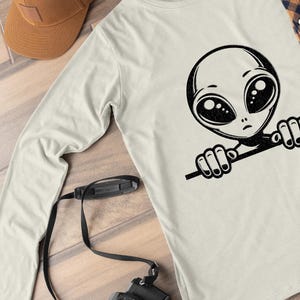 Peeking Alien Head | Alien Vector Graphic Laser File Silhouette Clip ...