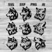 24 Wolf Head Cut Files | Grey Wolf Vector Graphic Silhouette, Cameo ...