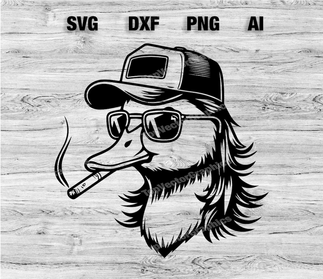 Duck Mullet With Sunglasses Smoking File | Mallard Duck Trucker Hat ...