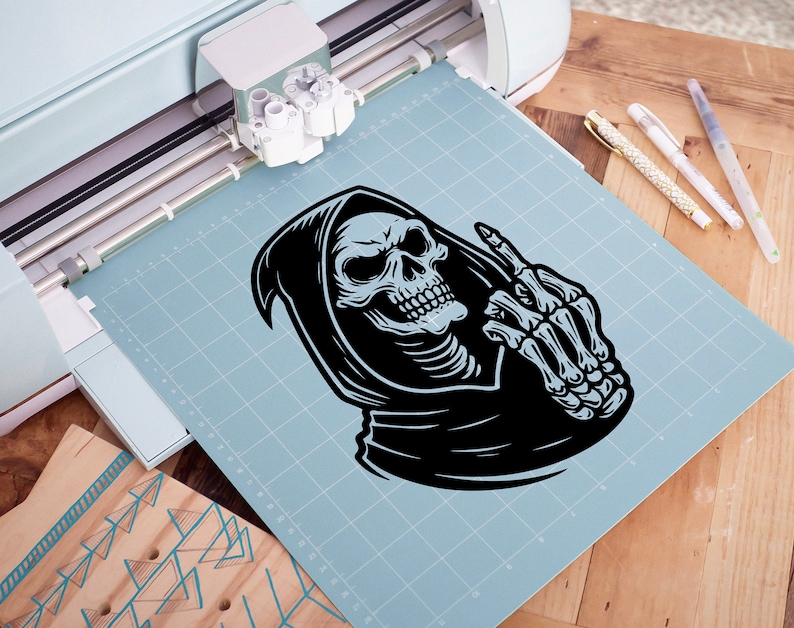 Grim Reaper Skeleton Cut Files | Grim Reaper Finger Skull Vector ...