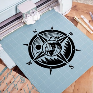 Compass Mountain Cut File | Outdoor Compass Rose Vector Graphic ...