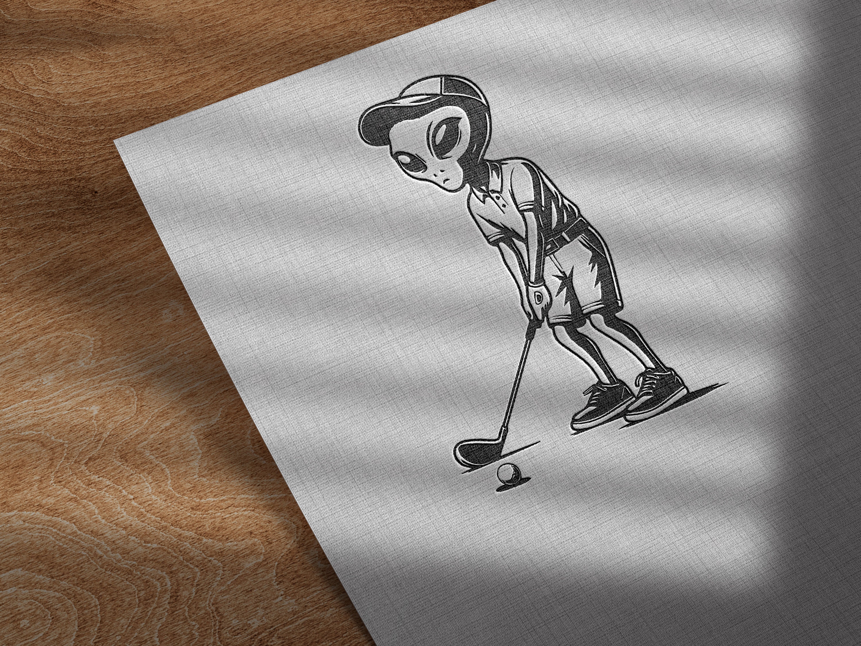 Alien Golfer Silhouette Cut Files Fun Golf Alien Vector Silhouette, Cameo, Cricut SVG, PNG, Dxf ...