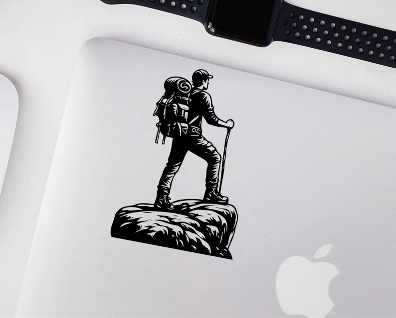 8 Hiker Boulder Vector Graphics for DIY Crafts and Projects Hiker ...