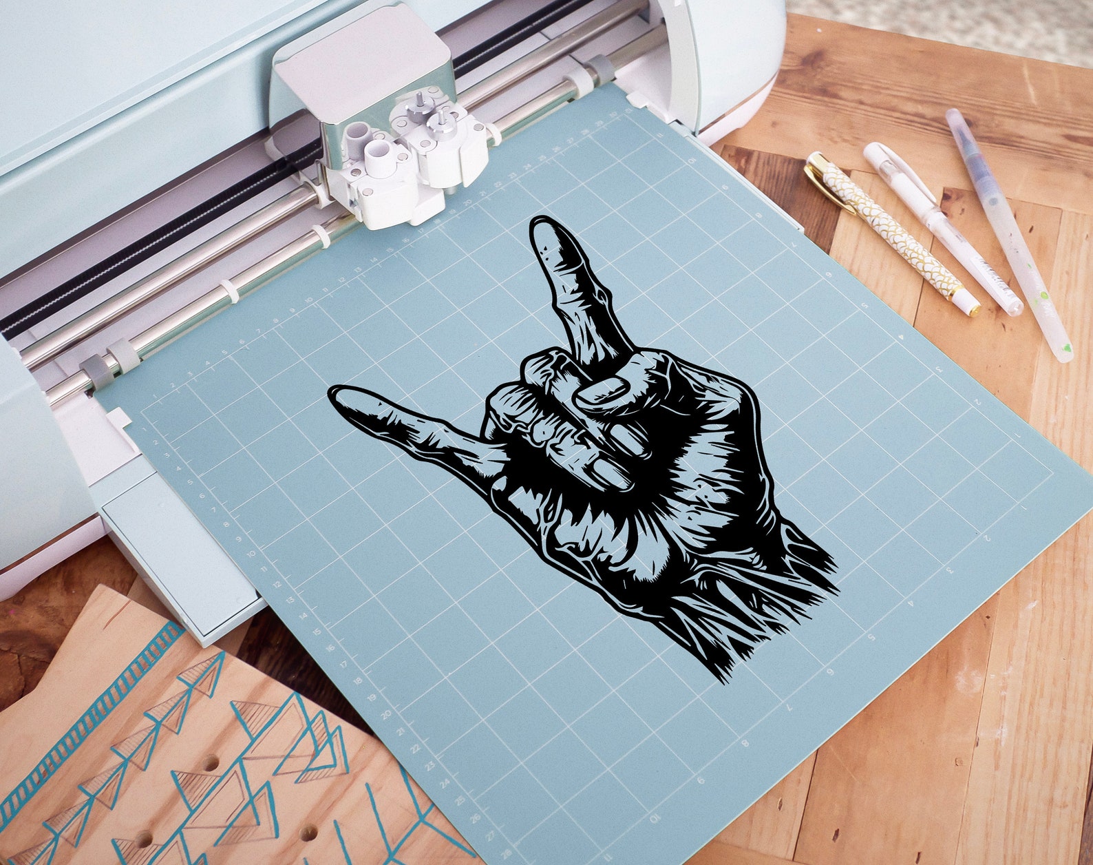 Zombie Hand Rock and Roll Sign Cut Files | Rock and Roll Vector ...