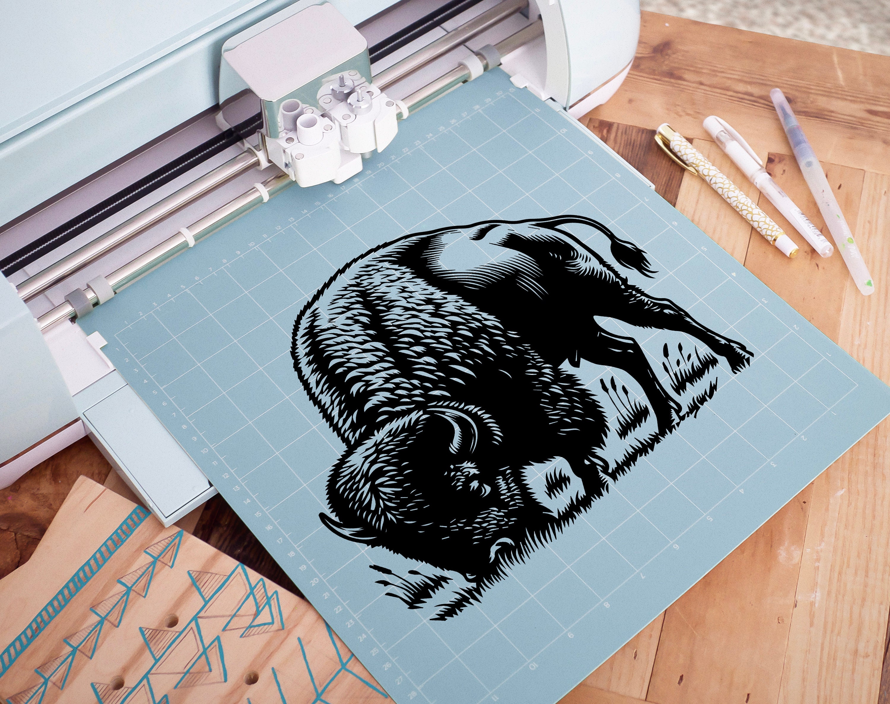 8 Bison Cut Files | Bison Vector Graphic Silhouette, Cameo, Cricut SVG ...