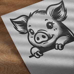 Peeking Pig Head | Pig Vector Graphic Laser File Silhouette Clip Art ...
