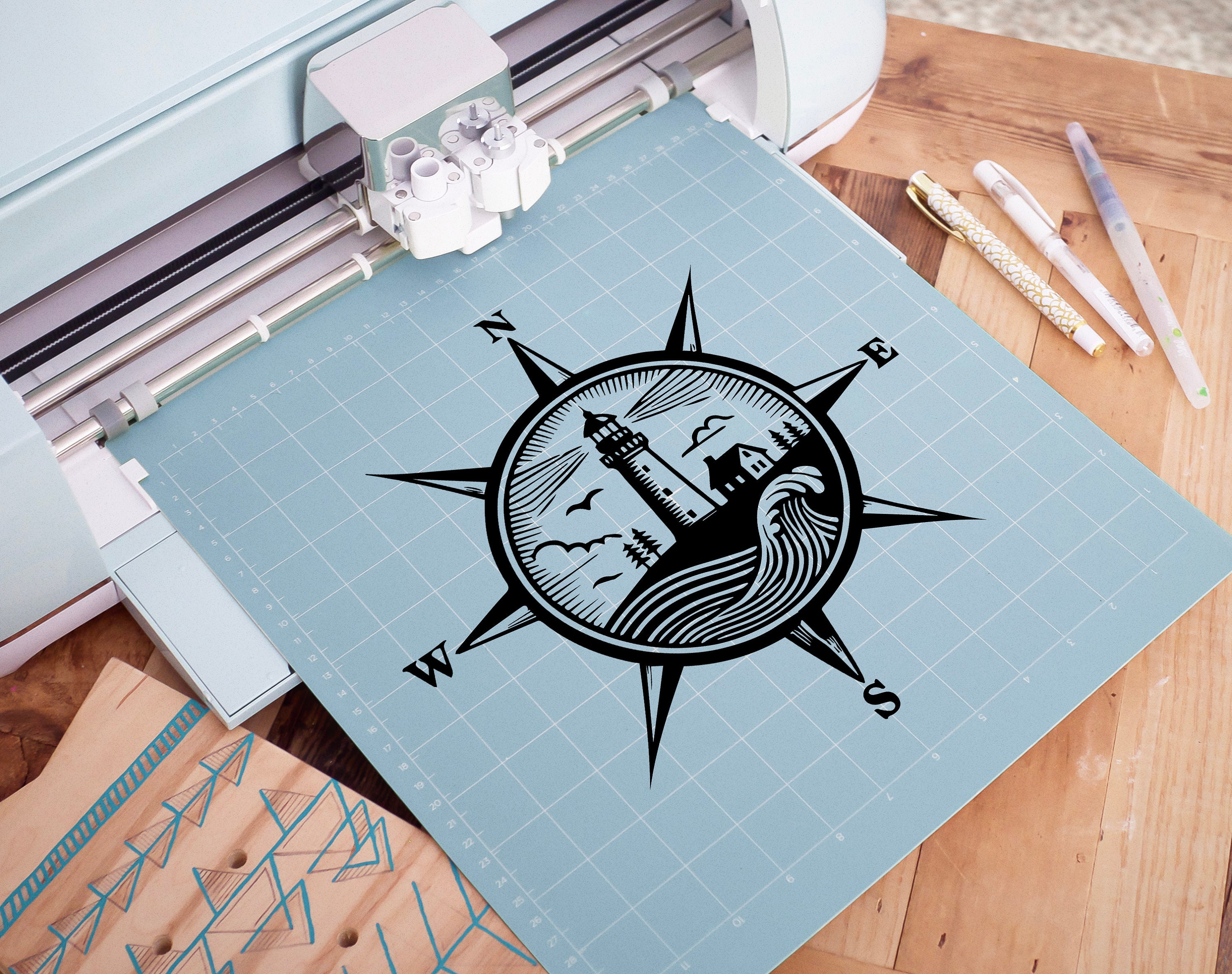 Compass SVG Cut File | Lighthouse Svg, Outdoor Svg, Mountain Graphic ...