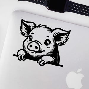 Peeking Pig Head | Pig Vector Graphic Laser File Silhouette Clip Art ...