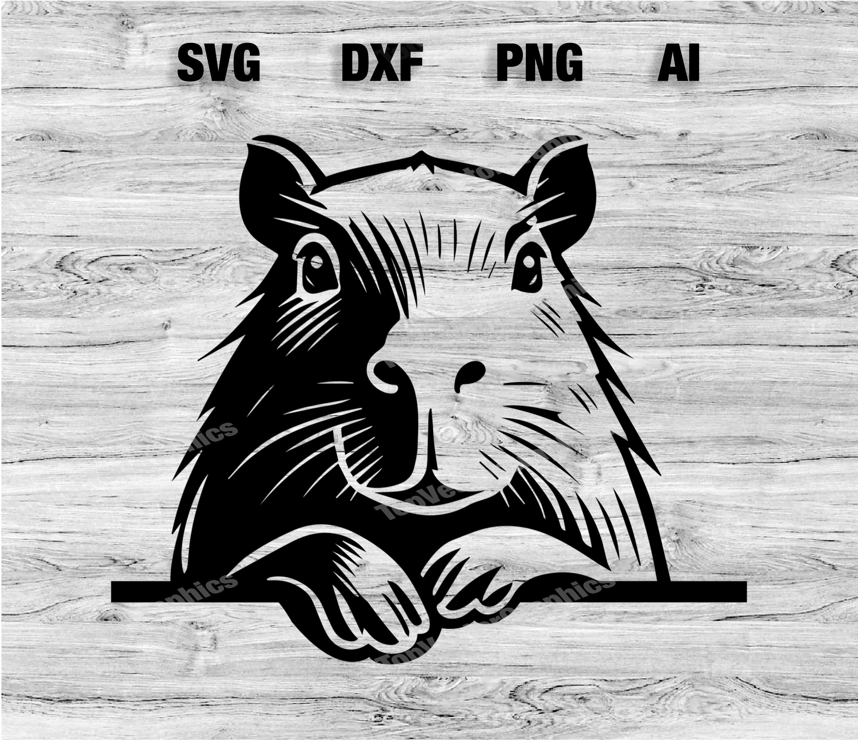 Peeking Capybara Head | Capybara Vector Graphic Laser File Silhouette ...