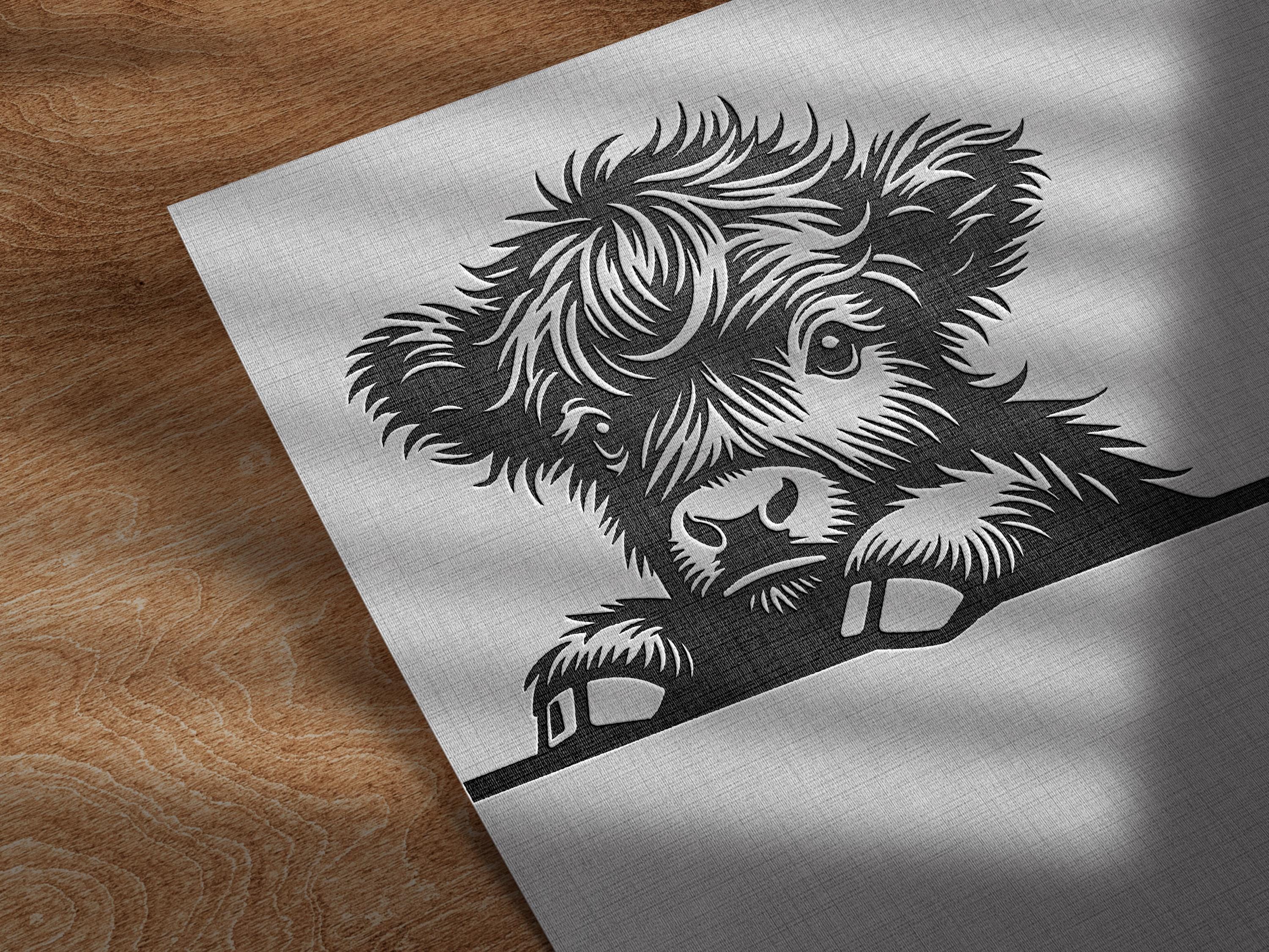 Peeking Highland Cow Head | Highlander Cow Vector Graphic Laser File ...